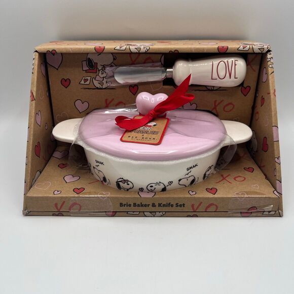 Rae Dunn | Kitchen | New Rae Dunn Snoopy Peanuts Love Brie Baker And ...